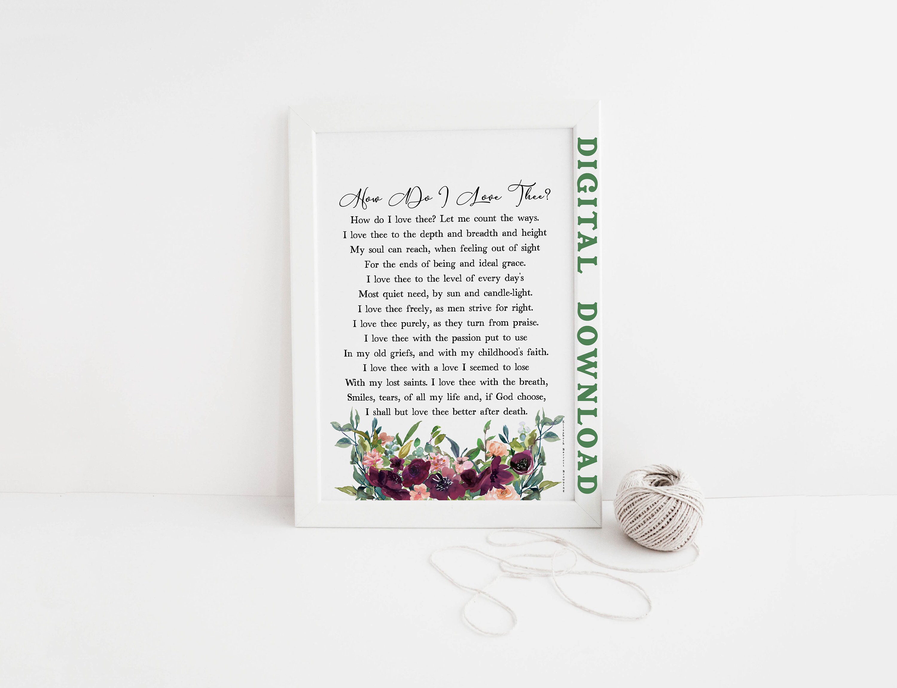 How Do I Love Thee Let Me Count the Ways Elizabeth Barrett - Etsy