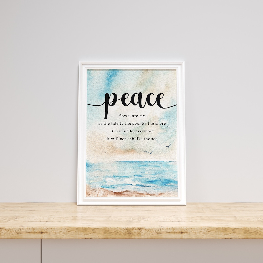 Peace Flows Into Me Poster Sara Teasdale Poem Poetry Wall Art Unframed ...