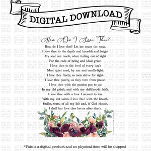 How Do I Love Thee, Let Me Count the Ways, Elizabeth Barrett Browning ...