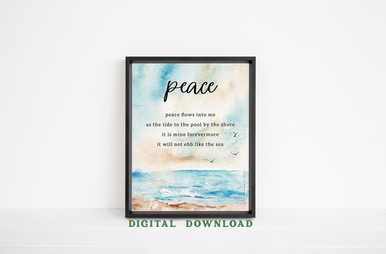 PEACE Flows Into Me Sara Teasdale Poem Printable Poem - Etsy