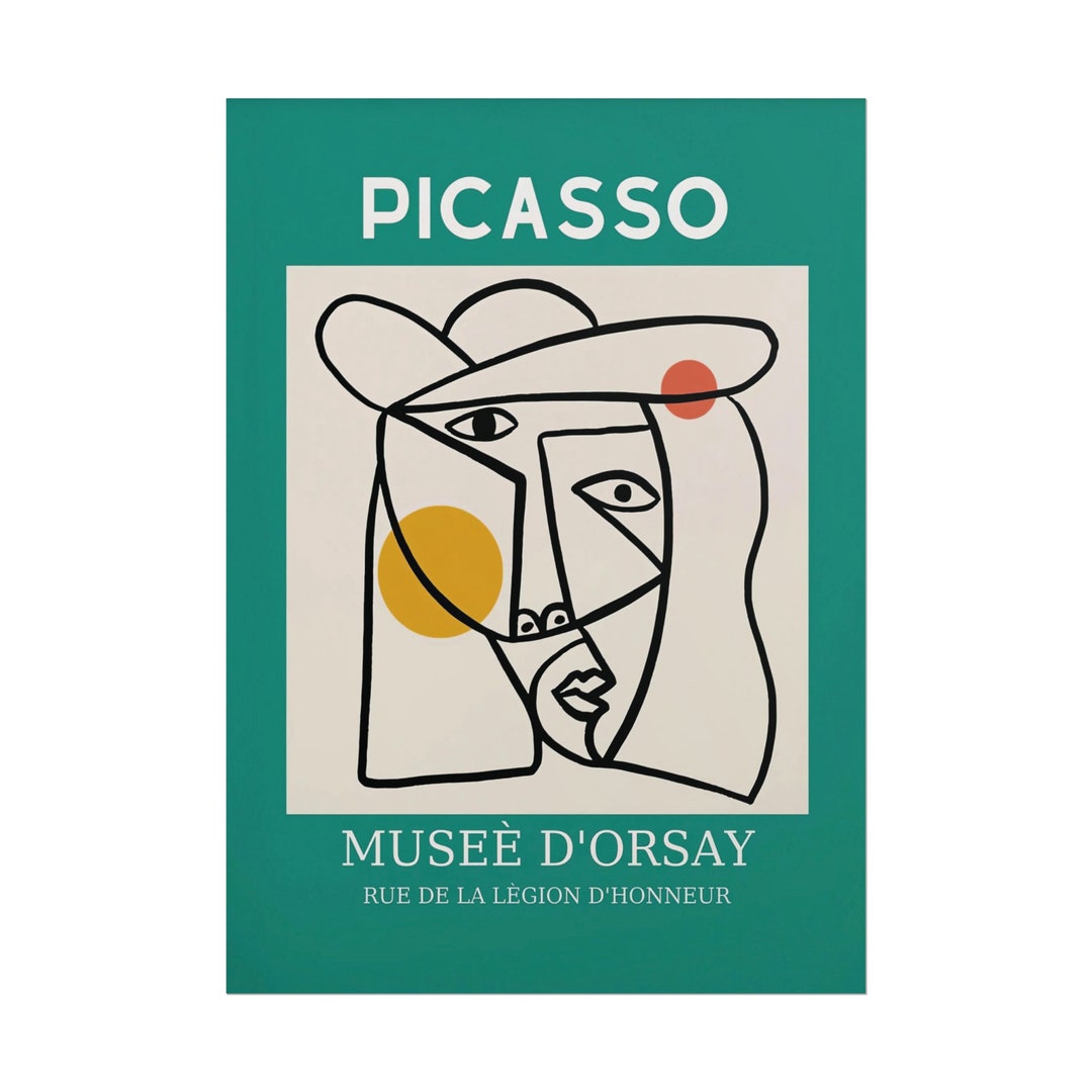 Pablo Picasso Reproduction Exhibition Poster Woman in Hat Musee D'orsay ...