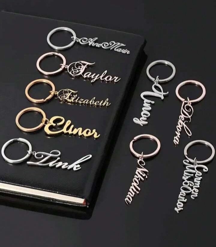 Custom Name Keychain Personalized Keychain Gold or Silver Tone. CANADA ...