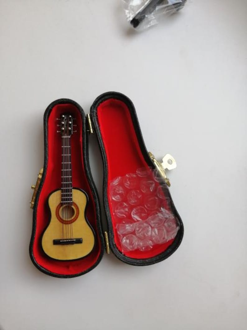 3.9 Inch Miniature Guitar With Case and Stand - Etsy