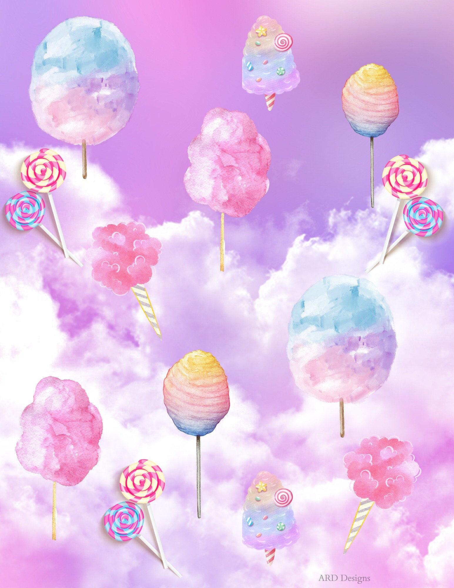 Cotton Candy Dreams Wallpaper Digital - Etsy
