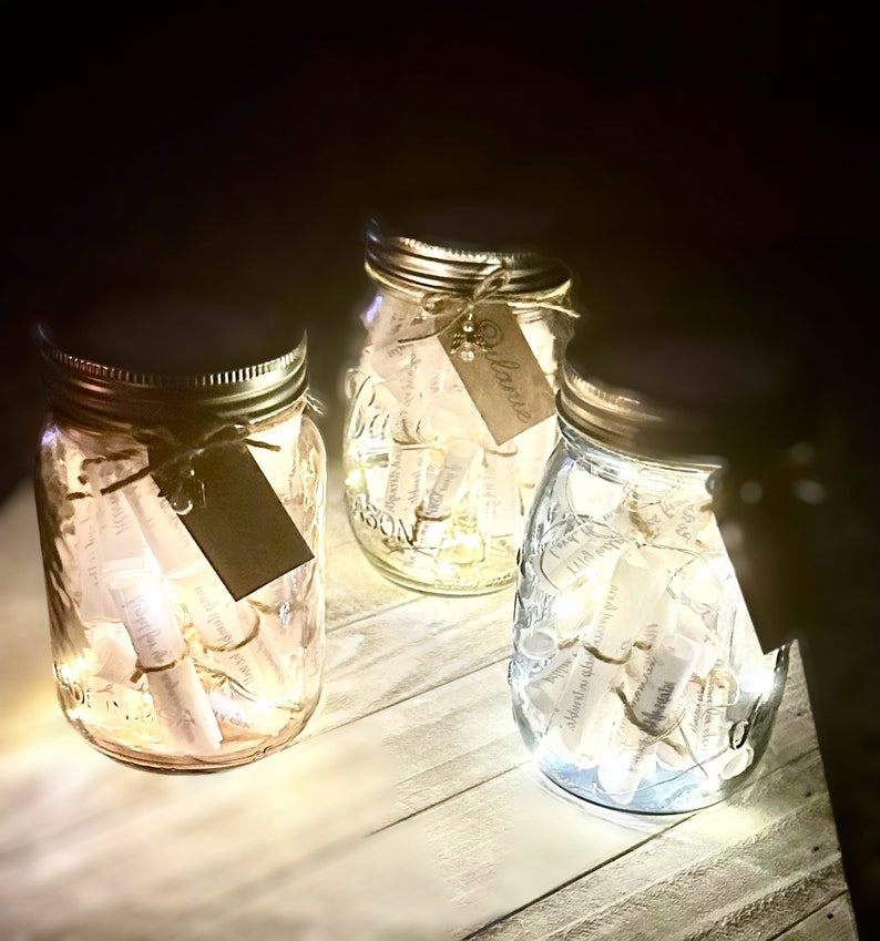 Lighted Glass Jar With Encouraging Inspirational Scripture Scroll ...