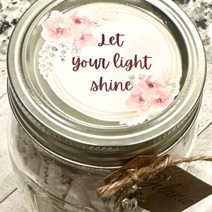 Lighted Glass Jar With Encouraging Inspirational Scripture Scroll ...