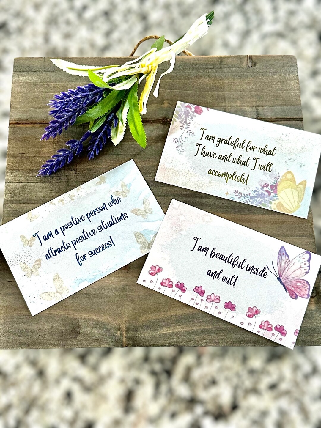30 Positive Affirmation Butterfly Cards; Inspirational Cards of ...