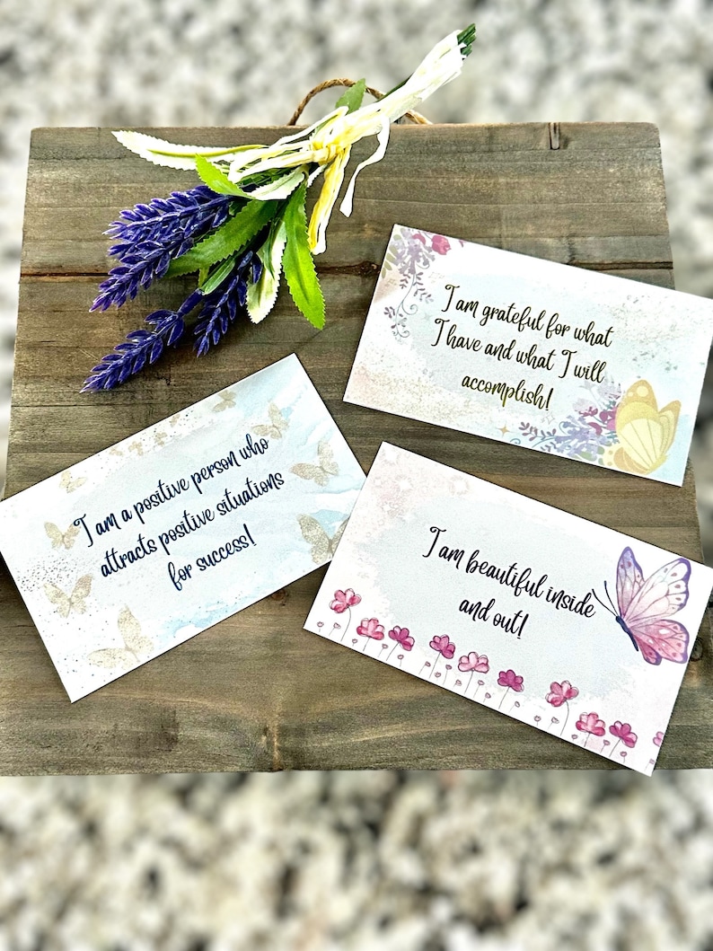 30 Positive Affirmation Butterfly Cards; Inspirational Cards of ...