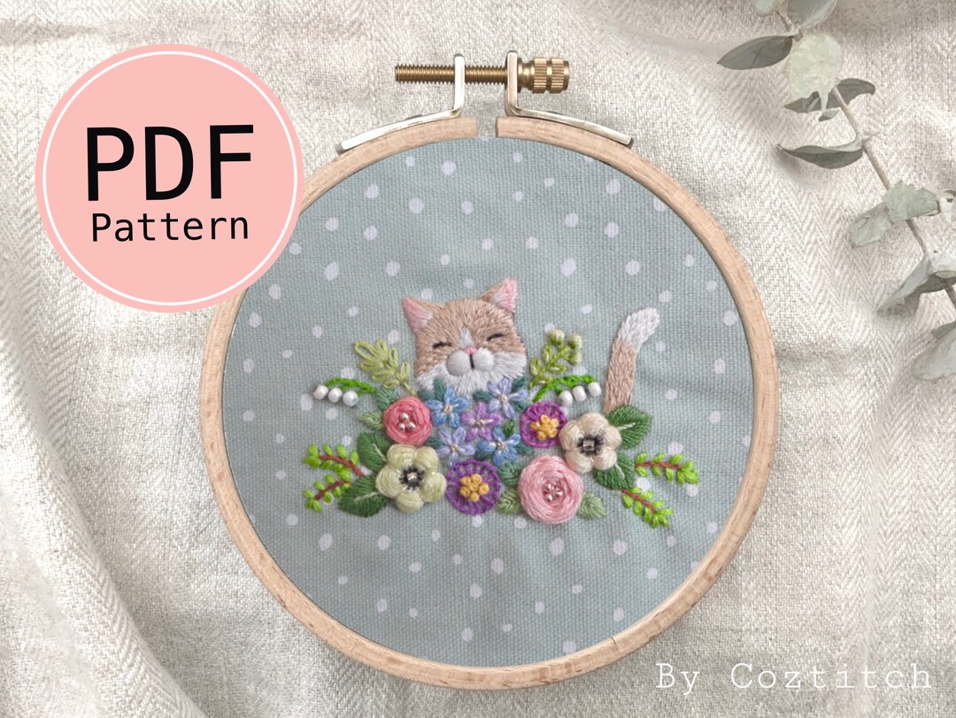 Smile Cat Embroidery Tutorial - Etsy