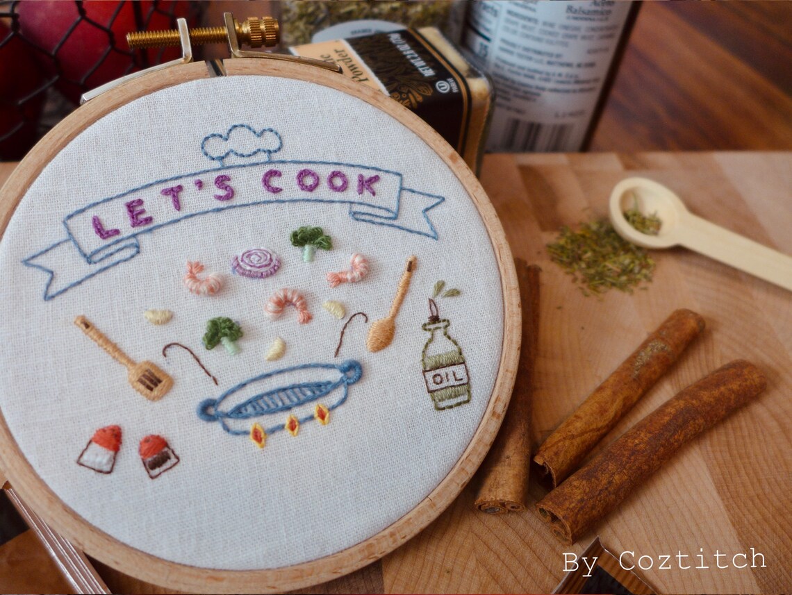 Lets Cook Embroidery Tutorial (Instant Download) - Etsy