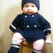 Baby Sweater Set, Nautical Navy With White Trim, Sweater, Hat and ...