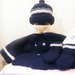 Baby Sweater Set, Nautical Navy With White Trim, Sweater, Hat and ...