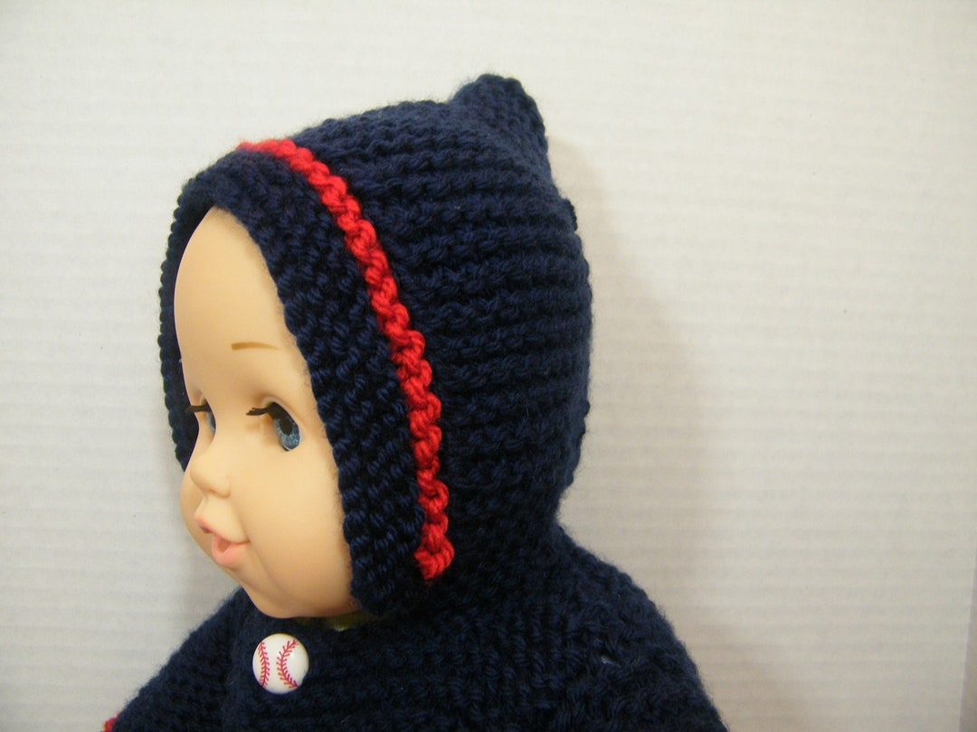 Baby Sweater, Knit Sweater,sweater With Hood. Navy Blue Sweater With ...