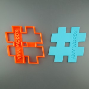 Hashtag Cookie Cutter - Personalised Hash Tag Cookie Cutter - Your Text ...
