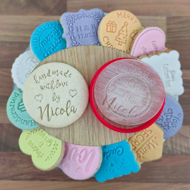 Custom Cookie Stamp Handmade With Love Personalised Cookie - Etsy