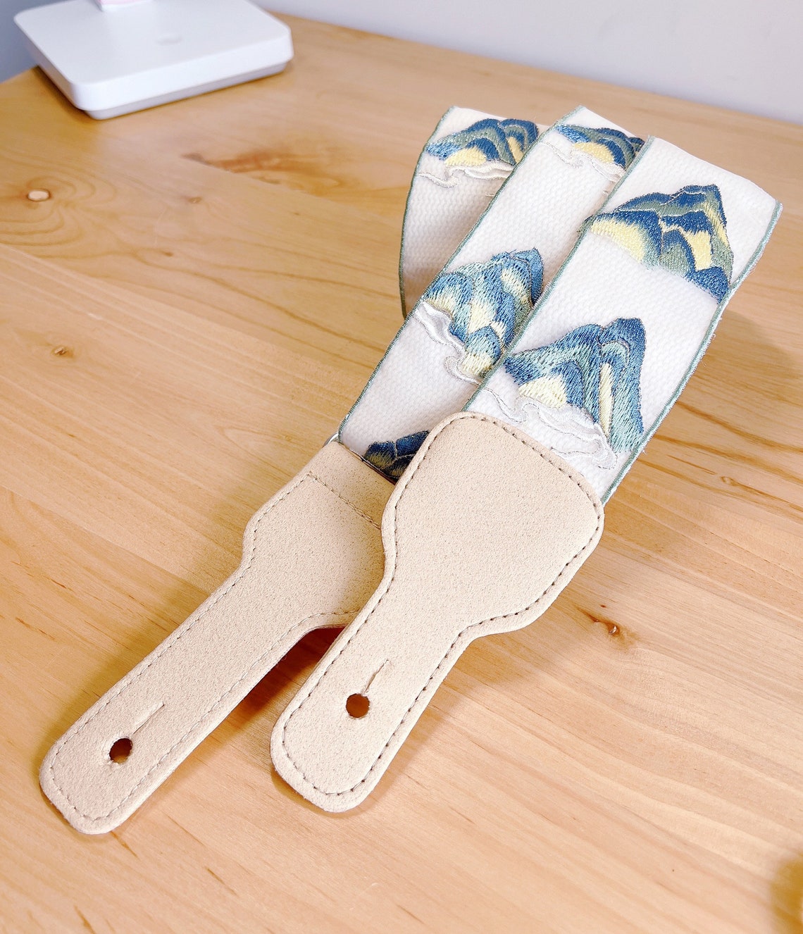 Embroidery Blue Mountain Harp Strap Ukulele Strap Guitar Strap - Etsy