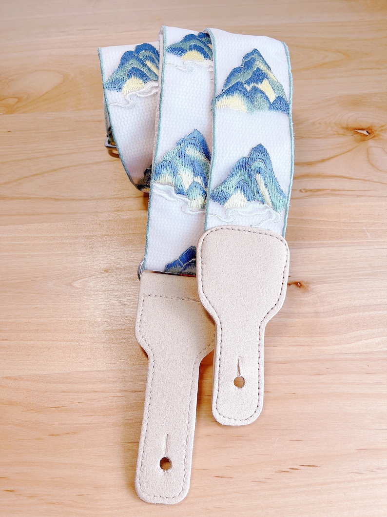 Embroidery Blue Mountain Harp Strap Ukulele Strap Guitar Strap - Etsy