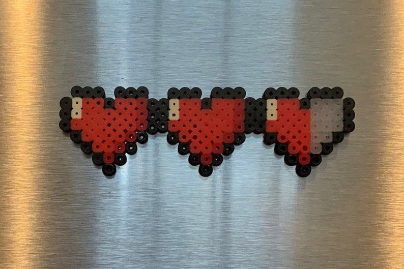 Heart Containers 8bit Perler Bead Art - Etsy