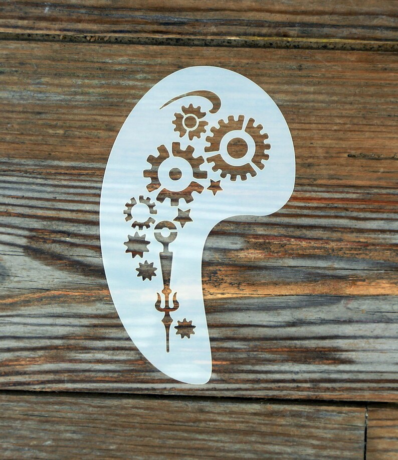 Steampunk Cogs Face Painting Card Making Crafting Stencil - Etsy