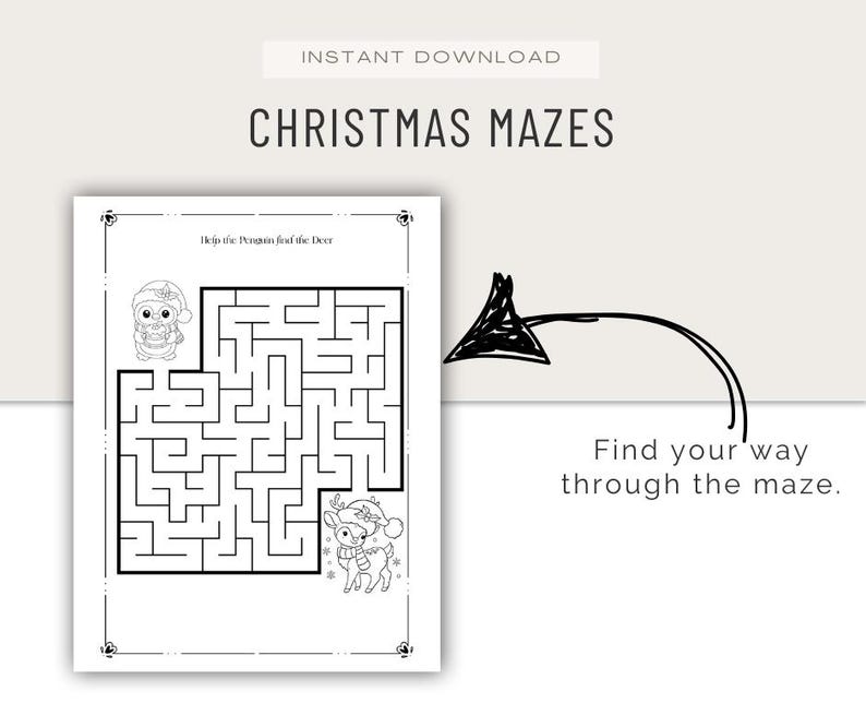 Christmas Coloring Fun Activity Pack Instant Download PDF Digital File ...