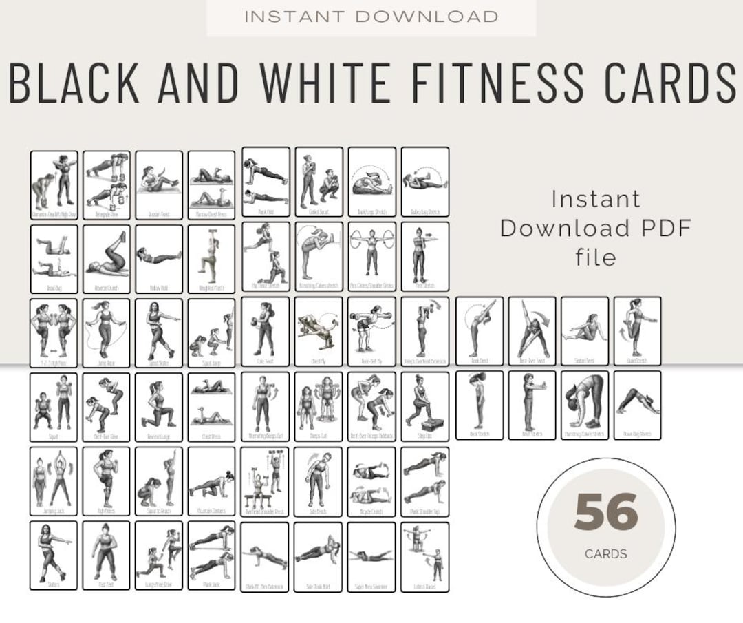 Workout Cards: Fitness Exercise Templates (digital Download), Stretches ...