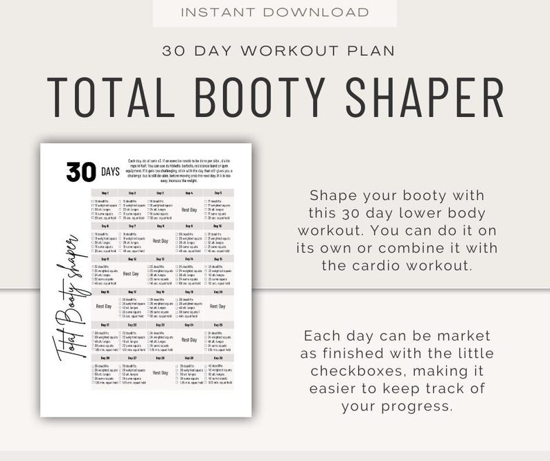 10 Pages 30 Day Home Workout Bundle Printable + Editable Pdfs, 6 Plans ...