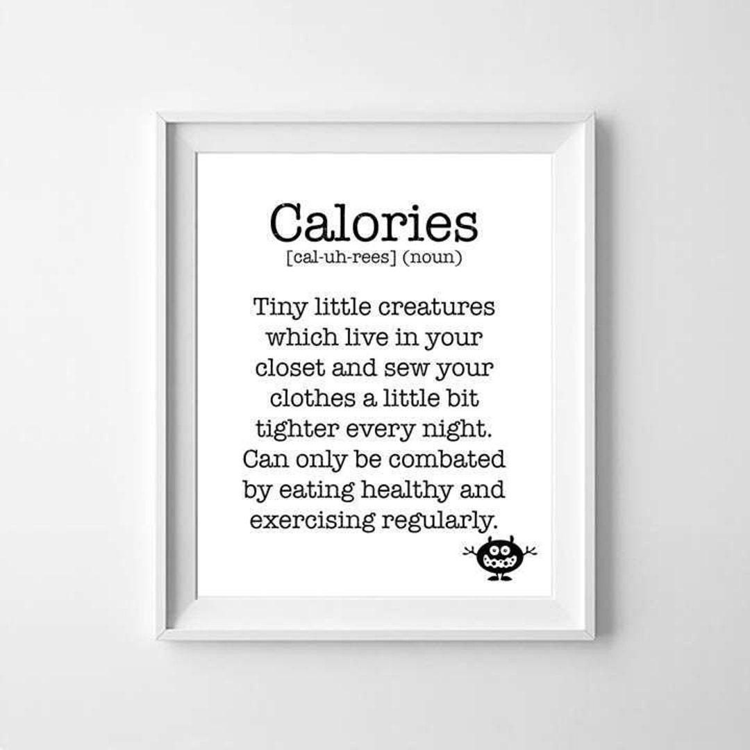 Calories Definition 8x10 Printable Fitness Decor, Fitness Motivation ...