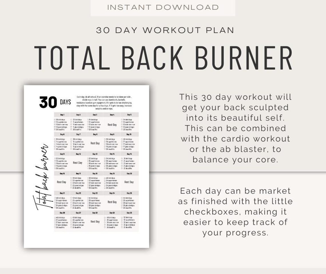 10 Pages 30 Day Home Workout Bundle Printable + Editable Pdfs, 6 Plans ...