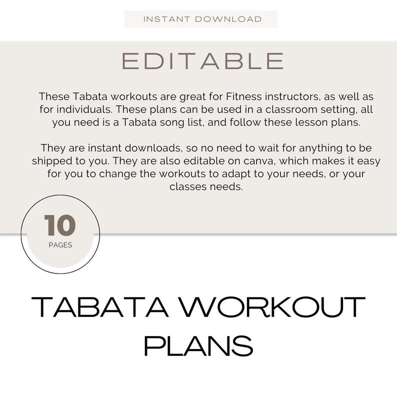 30-day Tabata Workout Bundle: 4 Fitness Plans (printable PDF) - Etsy
