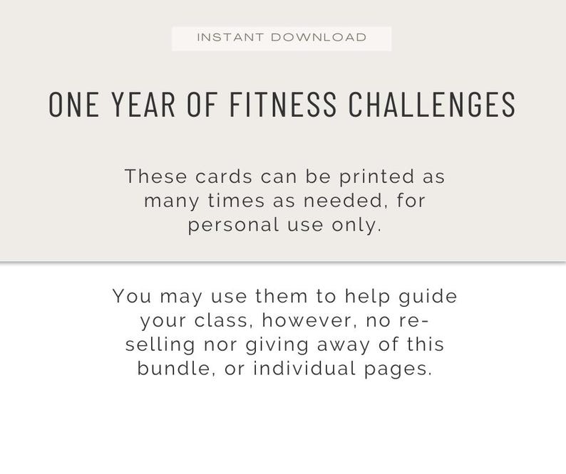 Twelve 30 Day Workout Challenge Bundle Printable Pdfs Easy to Follow ...