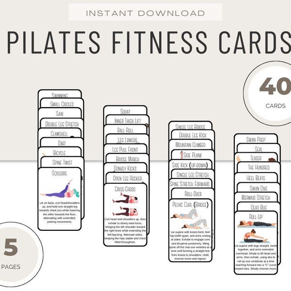 Pilates Card Deck - Etsy