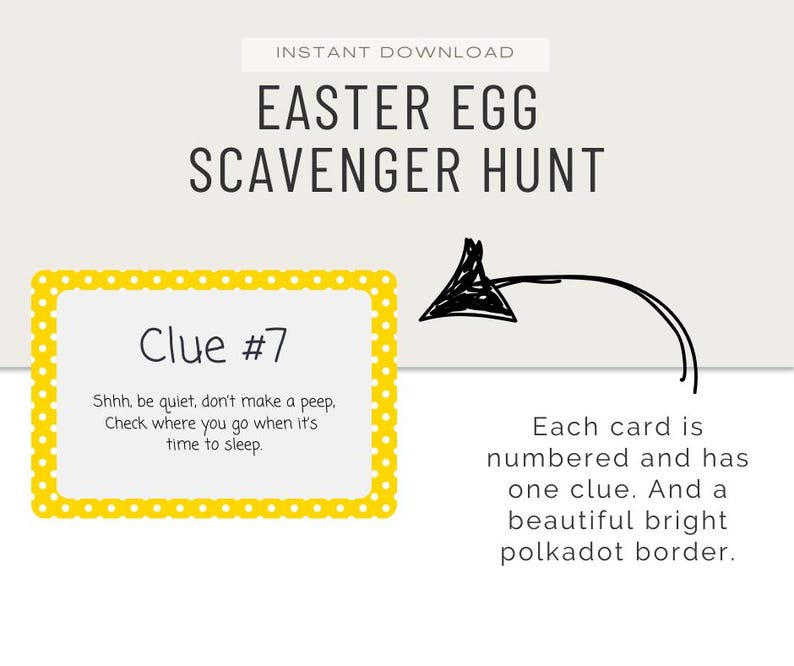Editable Indoor Easter Scavenger Hunt Easter Egg Hunt Clues Treasure ...