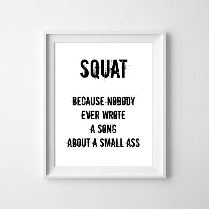 Squat Instant Download Digital 8x10 Printable Poster Funny Workout Gym ...