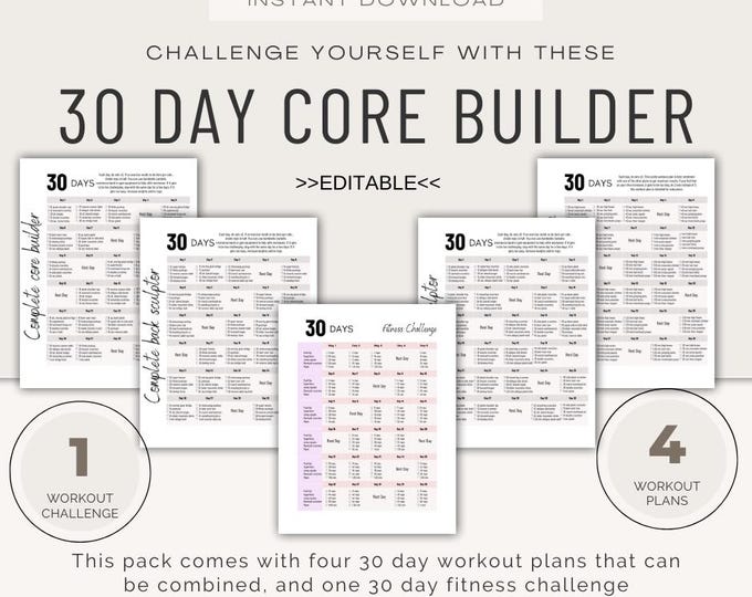 30 Day Wall Exercise Challenge Printable | Wall Fitness | Quick Workout ...
