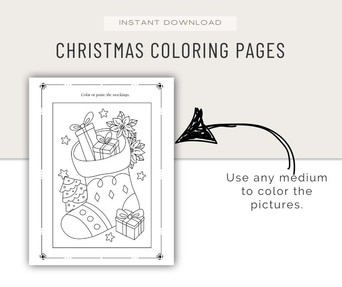 Christmas Coloring Fun Activity Pack Instant Download PDF Digital File ...