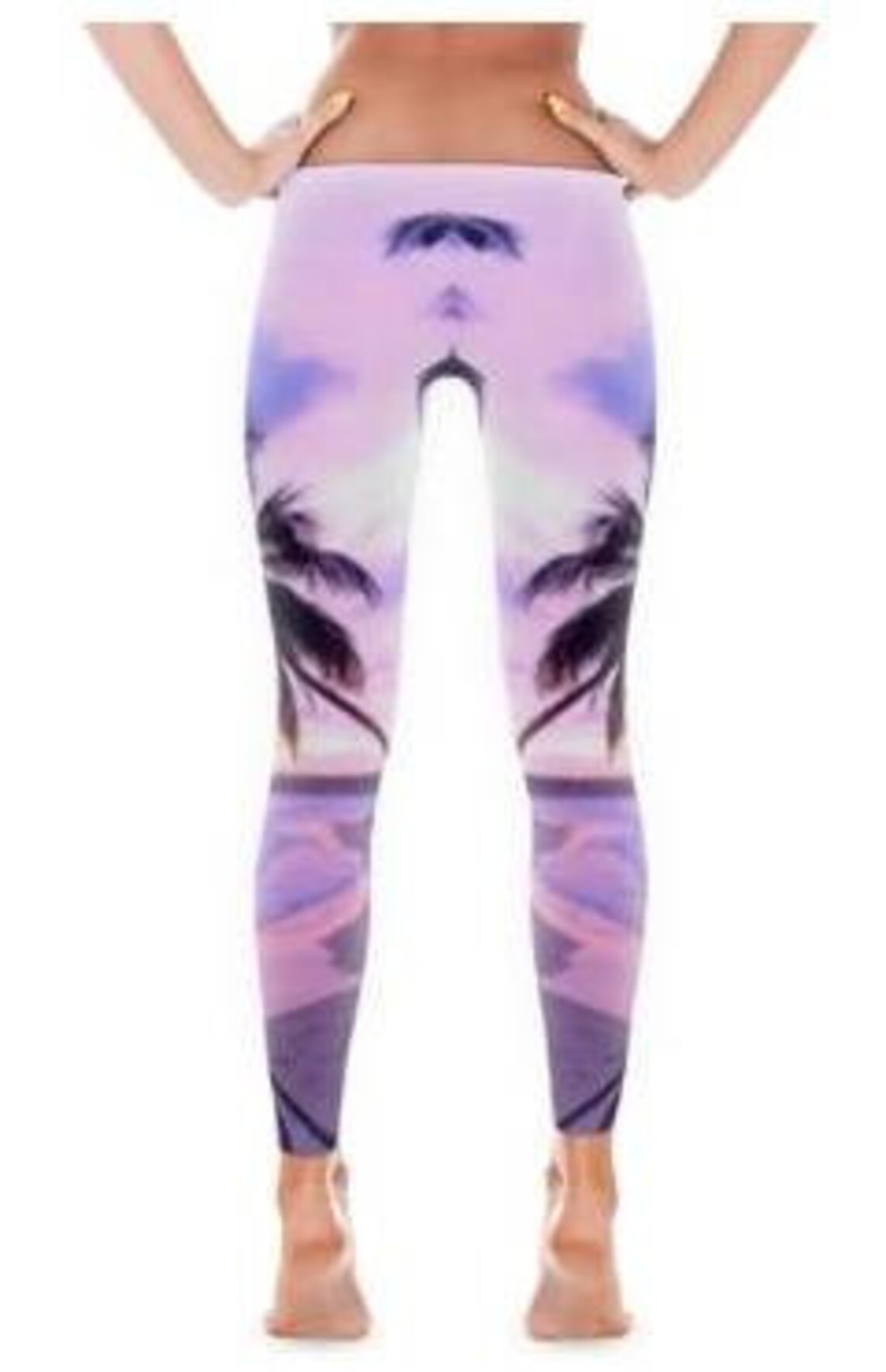 Yoga Pants With Pink Palms Palm Tree Yoga Pants Palm Tree | Etsy