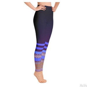 Mommy and Me Leggings With Purple Longyi Stripe - Etsy
