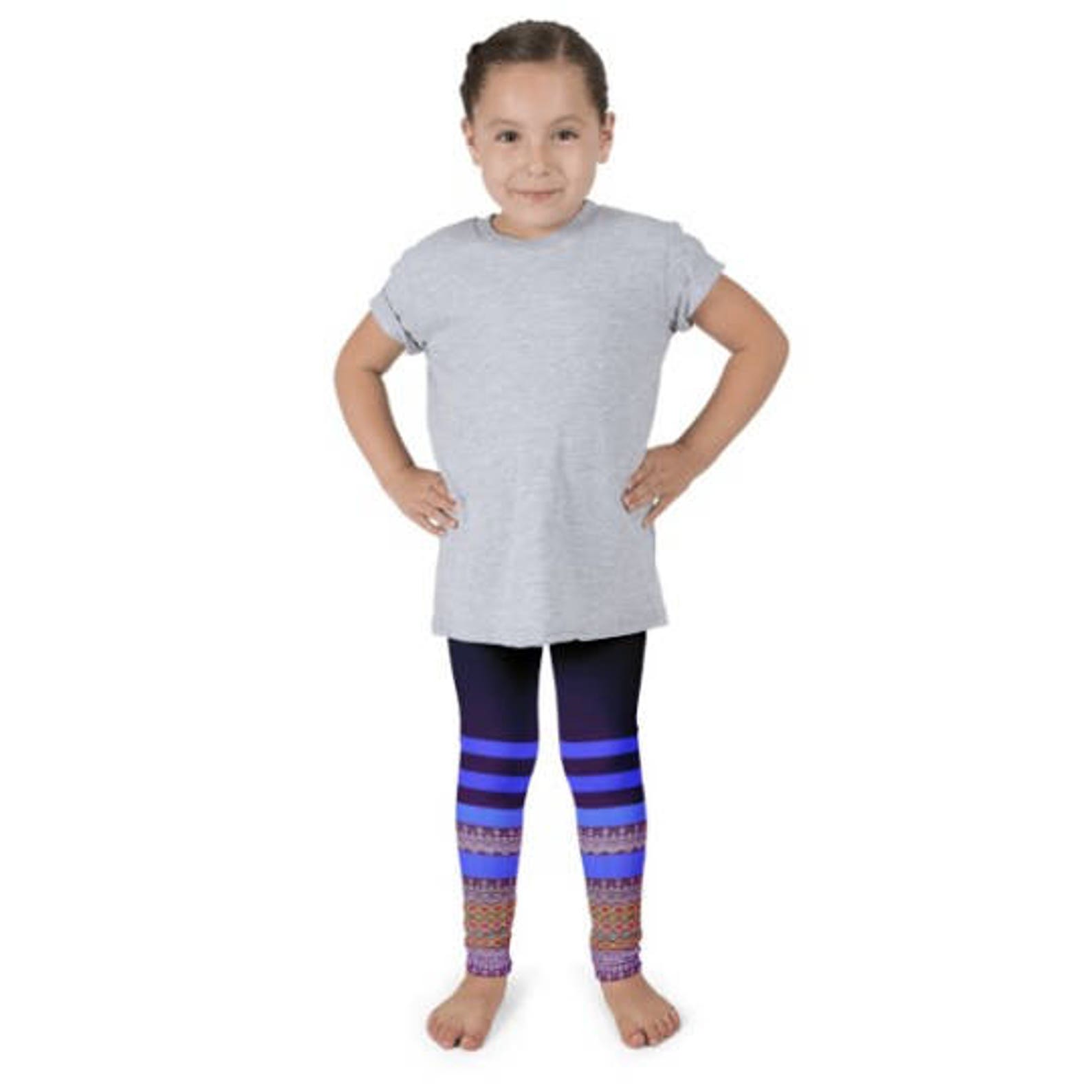 Mommy and Me Leggings With Purple Longyi Stripe - Etsy