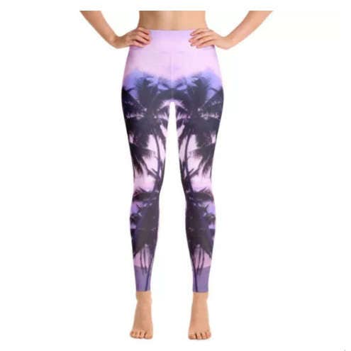 Yoga Pants With Pink Palms Palm Tree Yoga Pants Palm Tree - Etsy