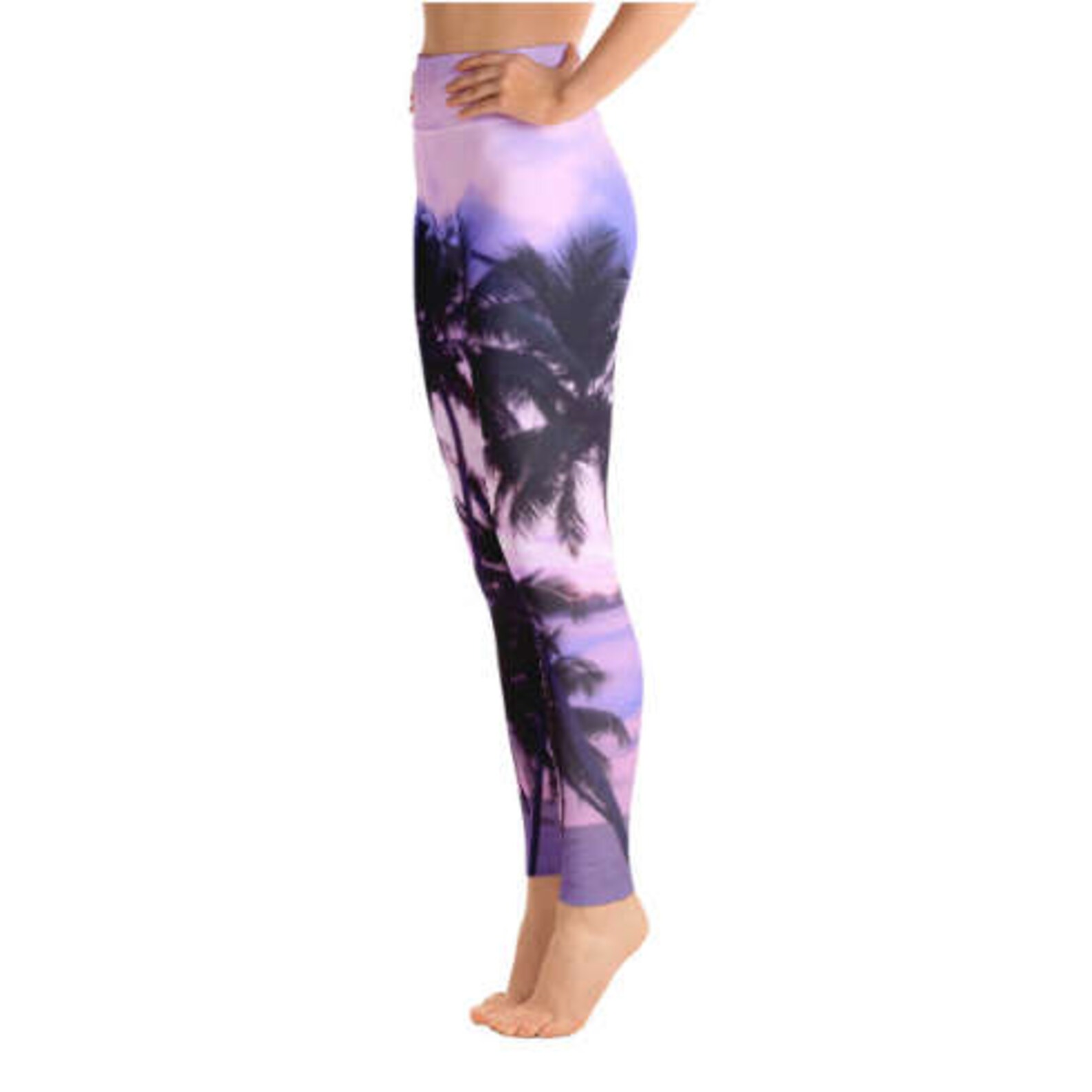 Yoga Pants With Pink Palms Palm Tree Yoga Pants Palm Tree - Etsy