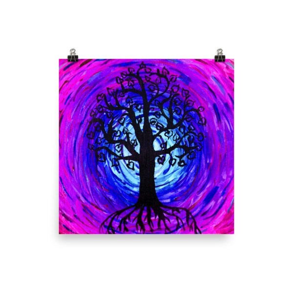 Tree of Life Art in Purple Bodhi Tree Art - Etsy