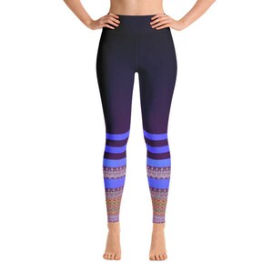Mommy and Me Leggings With Purple Longyi Stripe - Etsy