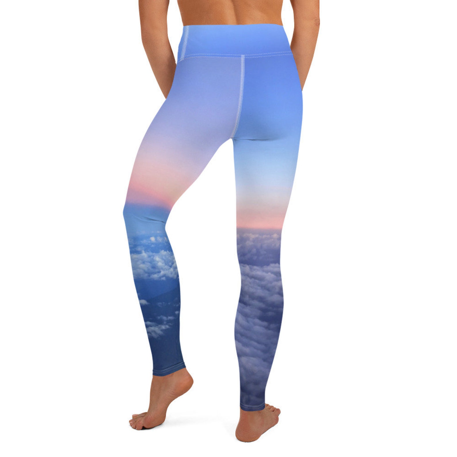 Yoga Leggings With Walking on Clouds Print Sky Yoga Pants - Etsy