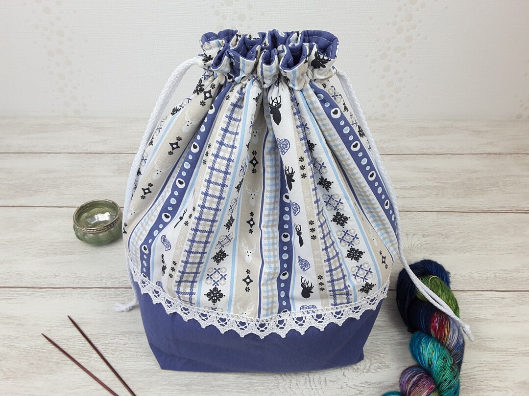 Large Project Bag, Knitted Bag, Handmade Bag, Universal Bag STRIP ...
