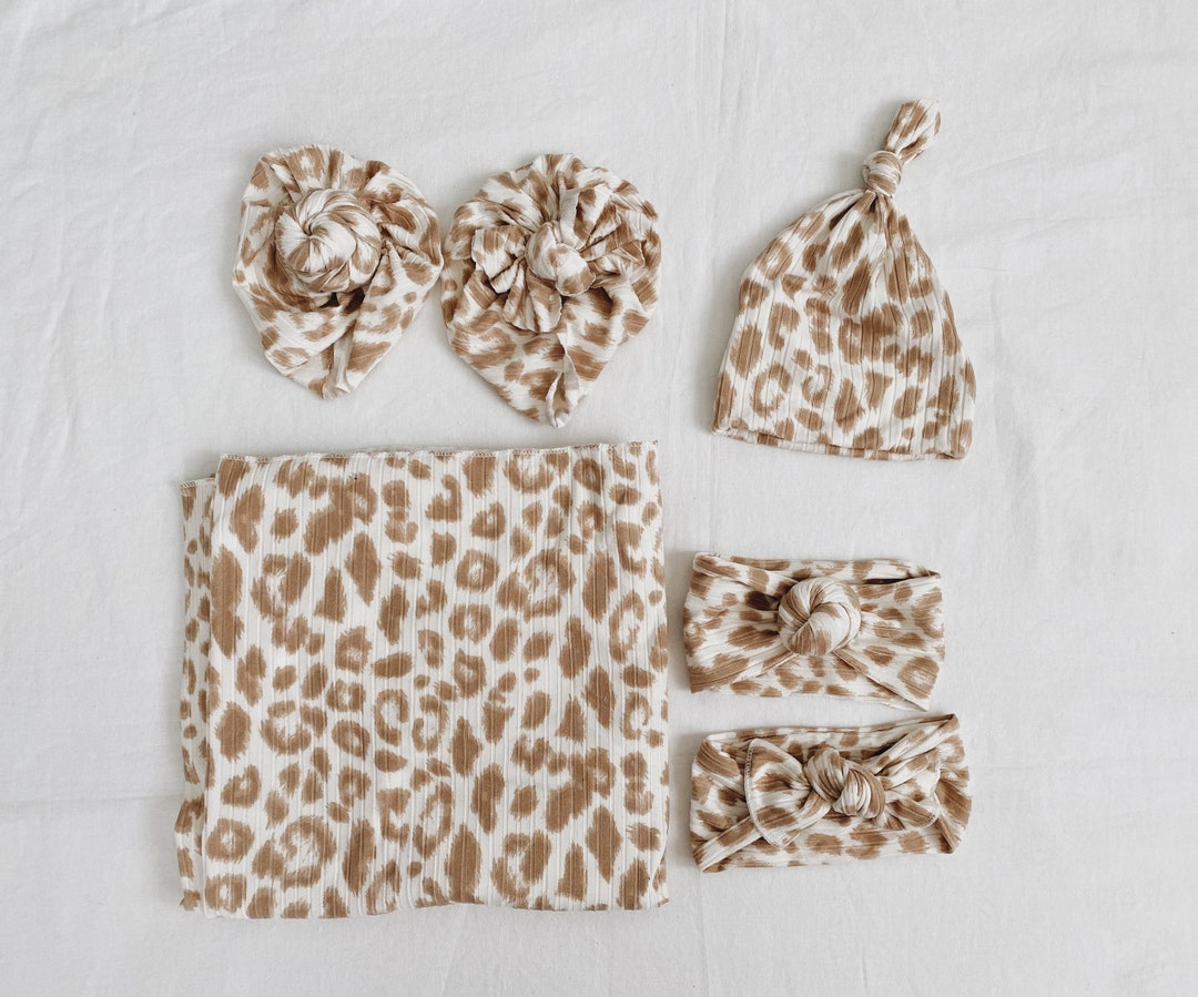 Taupe Ribbed Leopard Baby Swaddle Swaddle Blanket Newborn - Etsy
