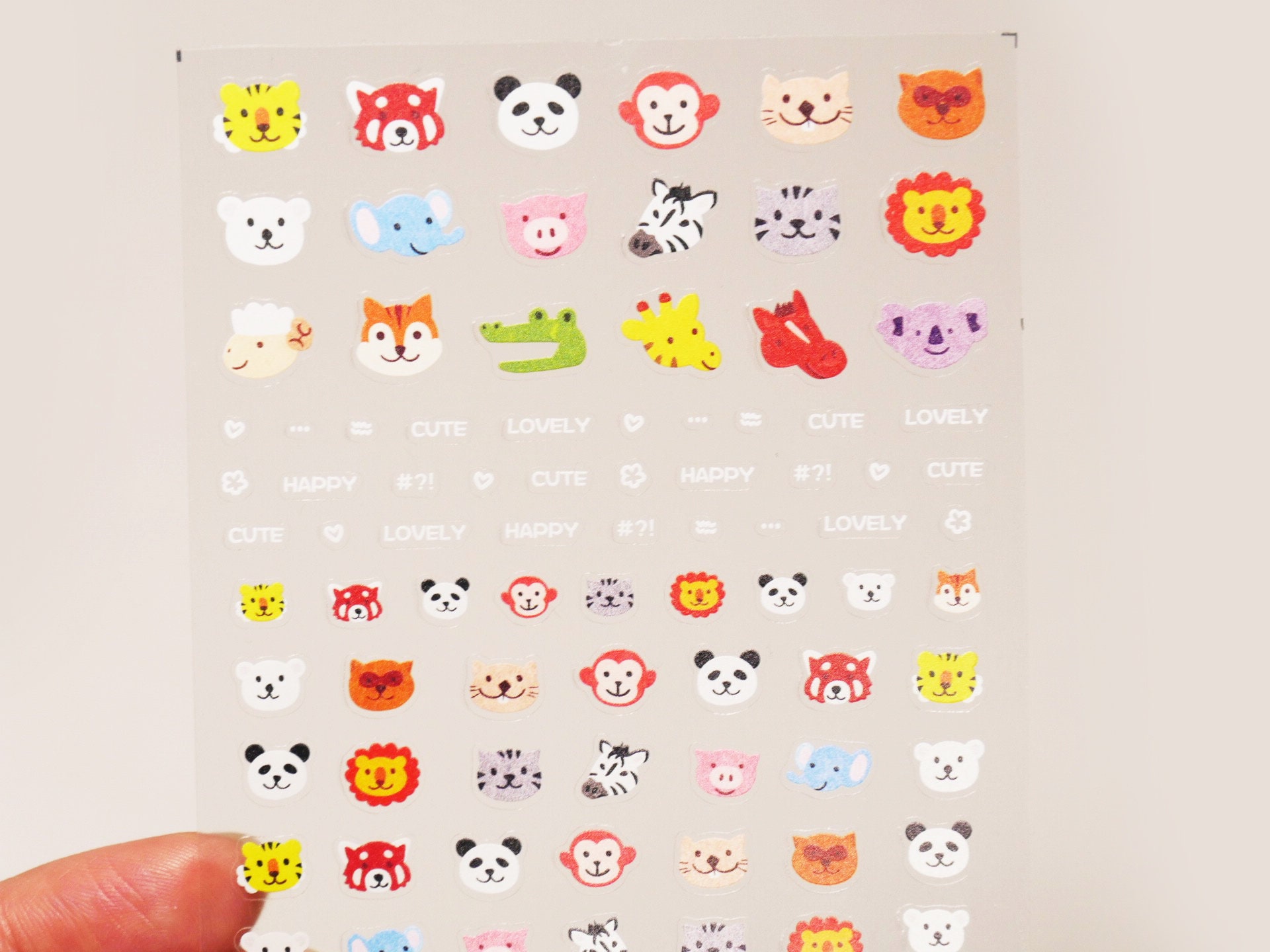 Cute Animals Nail Sticker/pro 3D Embossed Bunny Bear Panda | Etsy