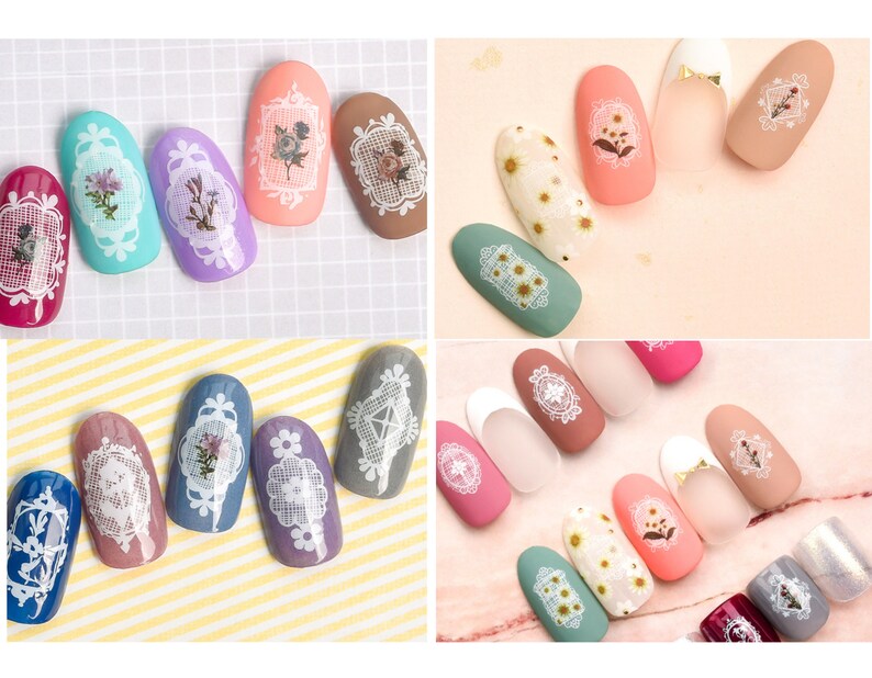 White Lace Nail Sticker/ Spiritual Starry 3D Nail Art Stickers - Etsy