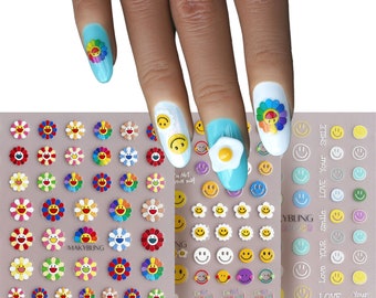 Nail Sticker Smiley Face - Etsy