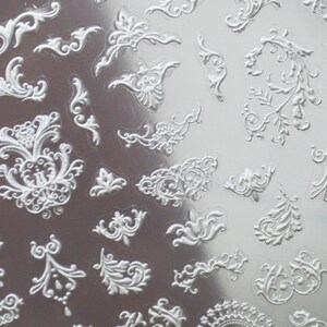 White Vintage Victorian Rococo Revival Nail Sticker/ Wedding Bride ...