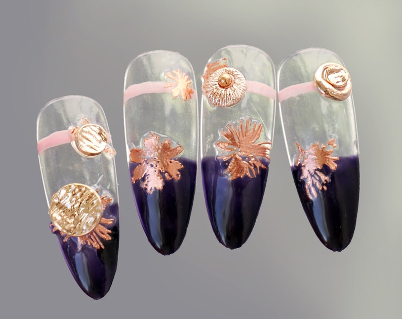 9 Pcs 3D Round Coin Nail Decoration/ Rose Gold Silver Nail - Etsy
